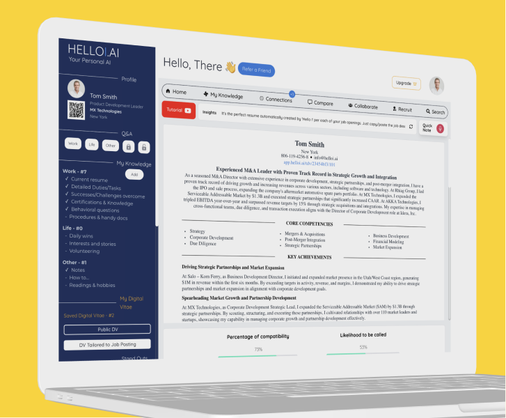 Hello I | AI Tool for Personal Career Growth and Talent Management